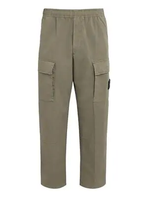 Stone Island Stretch Organic Cotton Cargo Trousers - Green