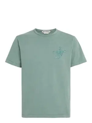 JW Anderson Cotton Ribbon Anchor T-shirt - Blue