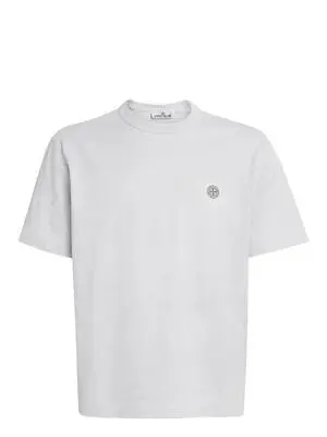 Stone Island Organic Cotton Laminated T-shirt - Blue