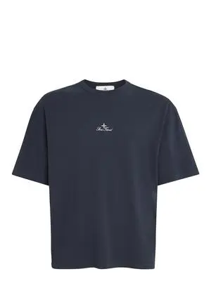 Stone Island Organic Cotton Logo T-shirt - Navy