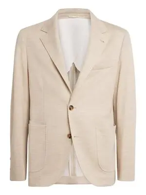 BRETT JOHNSON Virgin Wool-silk-linen Blazer - Beige