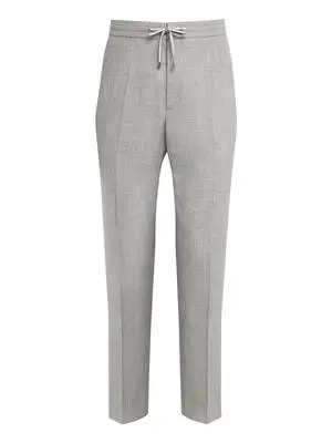 BRETT JOHNSON Wool-silk-linen Drawstring Trousers - Grey