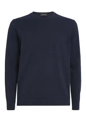 Falke Cotton Crew-neck Sweater - Navy