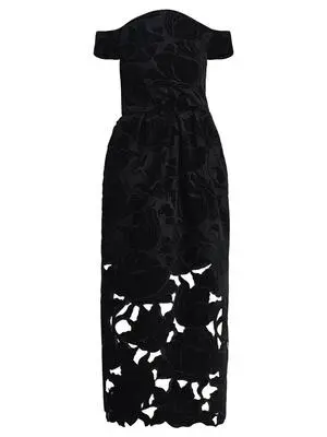 Erdem Velvet Off-the-shoulder Cocktail Dress - Black