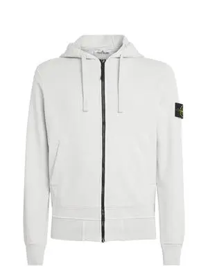 Stone Island Organic Cotton Zip-up Hoodie - Blue
