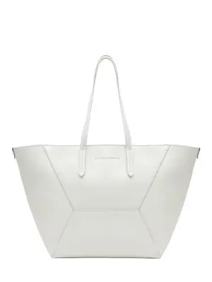 Brunello Cucinelli Bc Duo Hammered Leather Shoulder Bag - Ivory