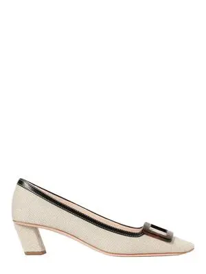 ROGER VIVIER Belle Vivier Canvas Pumps - Beige