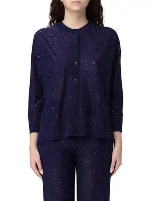 KANGRA Viscose Blend Cardigan - Blue