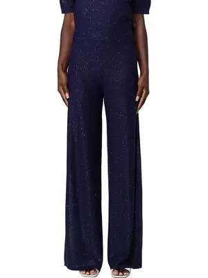 KANGRA Viscose Knit Sequined Trousers - Blue