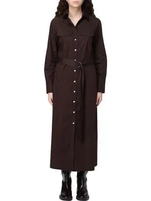 KANGRA Button-up Maxi Dress With Belt - Dark