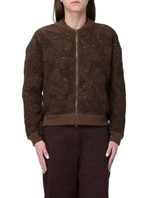 KANGRA Kangra Cotton Blend Sequined Bomber Cardigan