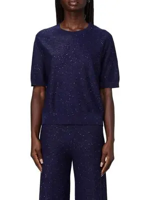 KANGRA Viscose Blend Crew Neck Sweater - Blue