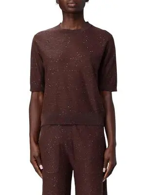 KANGRA Viscose Blend Crew Neck Sweater - Cocoa