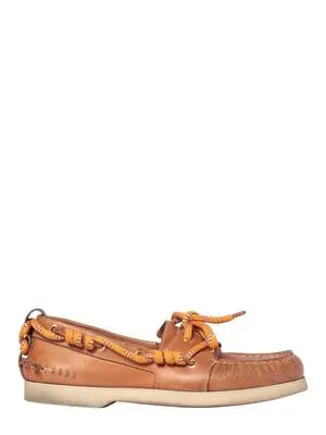 GOLDEN GOOSE Cruise Leather Boat Loafers - Brown