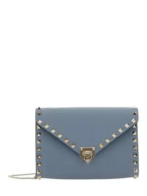 Valentino Garavani Valentino Garavani Rockstud Grained Leather Bag Blue