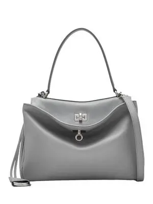 Balenciaga Balenciaga Small Rodeo Handbag In Calf Leather With Removable Strap Grey