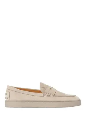 TOD'S Suede Calfskin Loafers With Gommini Pebbles - Grey