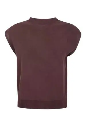 Antonelli Firenze Ribbed-knit Sleeveless Top - Brown