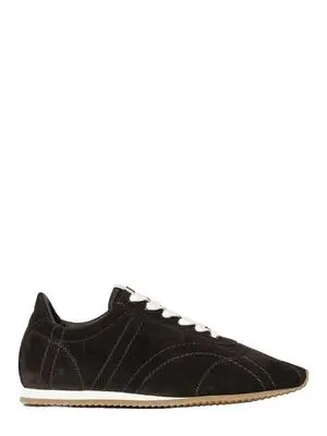 TOTEME Quilted Suede Lace-up Sneakers - Brown