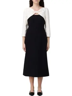 Valentino Garavani Bi Virgin Wool And Silk Midi Dress - Black