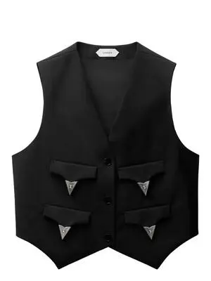 Versace Wool Mohair Vest - Black