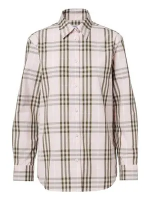 Burberry Check Cotton Poplin Shirt - Pink