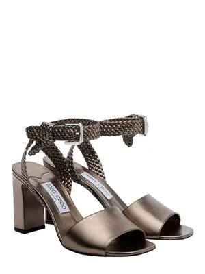 JIMMY CHOO Rori Metallic Leather Sandals