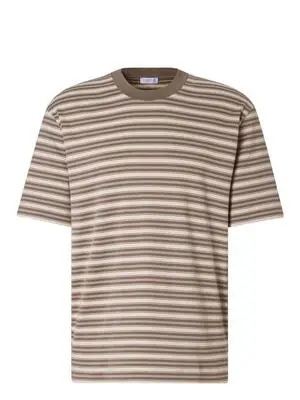 Sunspel Striped Cotton Jersey T-shirt - Brown