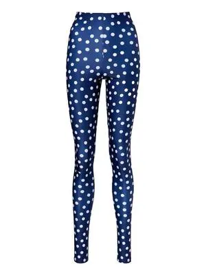 JEAN PAUL GAULTIER Polka-dot Jersey Leggings - Blue