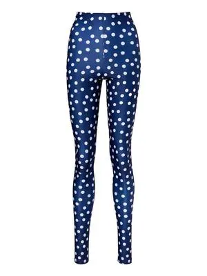 JEAN PAUL GAULTIER Polka Dot Jersey Leggings - Blue