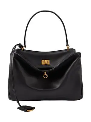 Balenciaga Rodeo Medium Leather Top-handle Bag - Black