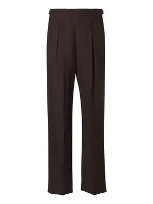 UMIT BENAN Johnny Linen And Wool Suit Pants - Brown