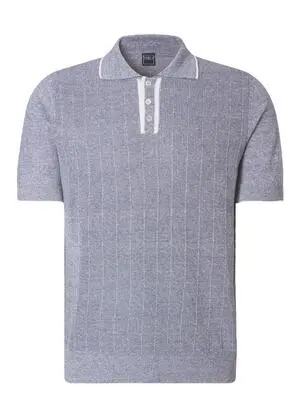 Fedeli Dodo Linen And Cotton Polo Shirt - Blue