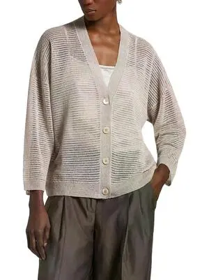 Peserico Buttoned Knit Cardigan - Neutrals