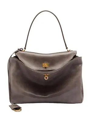 Balenciaga Rodeo Medium Leather Top-handle Bag - Grey