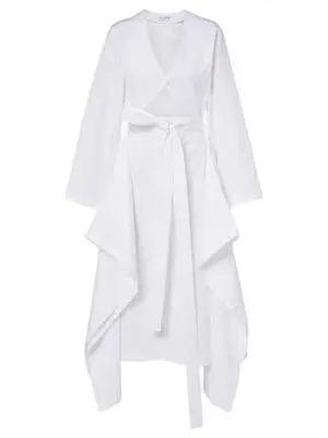 Alaïa Cutout Cotton Poplin Midi Dress - White
