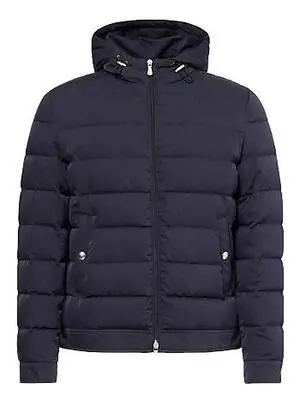 Eleventy Quilted Silk-down Puffer Jacket - Blue