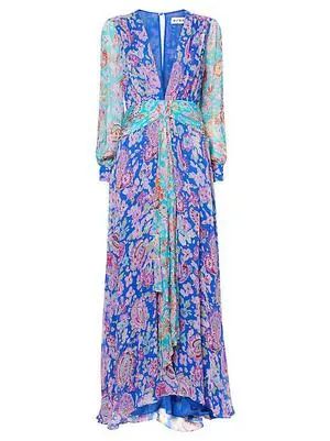 Rixo Meera Floral-print Woven Maxi Dress - Cara Floral Mix Blue