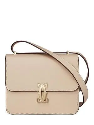 Cartier C De Mini Leather Shoulder Bag - Beige
