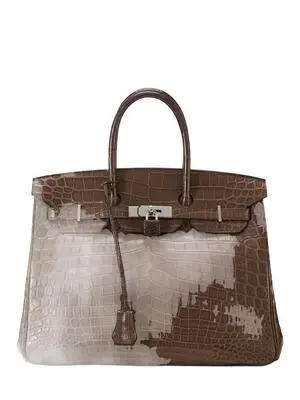 HERMÈS Gris Elephant Matte Crocodile Birkin 35