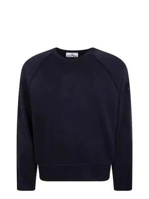 Stone Island Crew-neck Sweatshirt With Logo Patch - Black