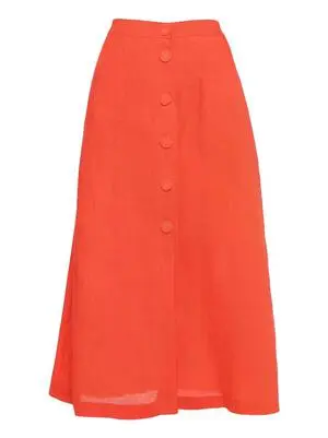ERES Buttoned Midi Skirt - Red