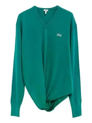 Loewe Knotted V-neck Sweater - Green