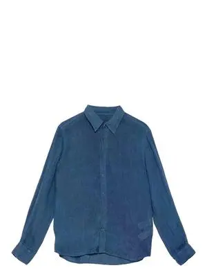 120% Lino Button-up Shirt - Blue