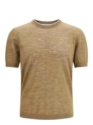 BROOKSFIELD Trimmed Short-sleeved T-shirt - Neutrals