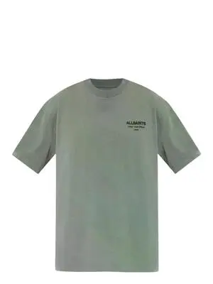 ALLSAINTS Xander Flocked-logo T-shirt - Green