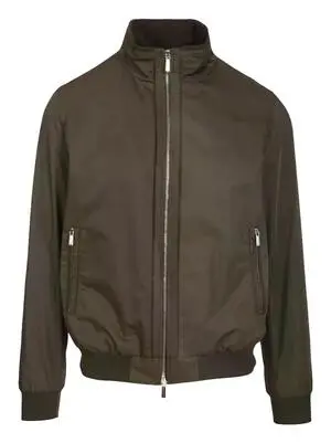 MOORER Zip-up Bomber Jacket - Brown