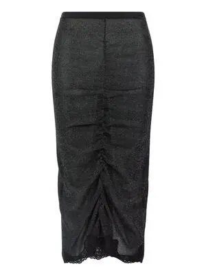 Valentino Garavani Lace Insert Knitted Skirt - Black