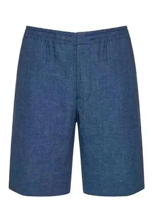 Zegna Elasticated Waistband Shorts - Blue