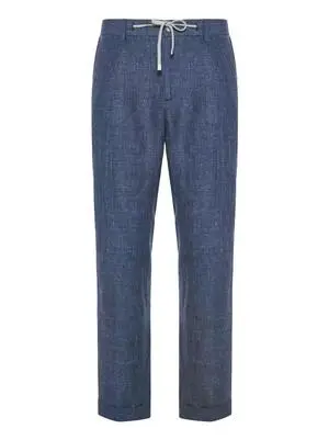 BARBA NAPOLI Drawstring Trousers - Blue